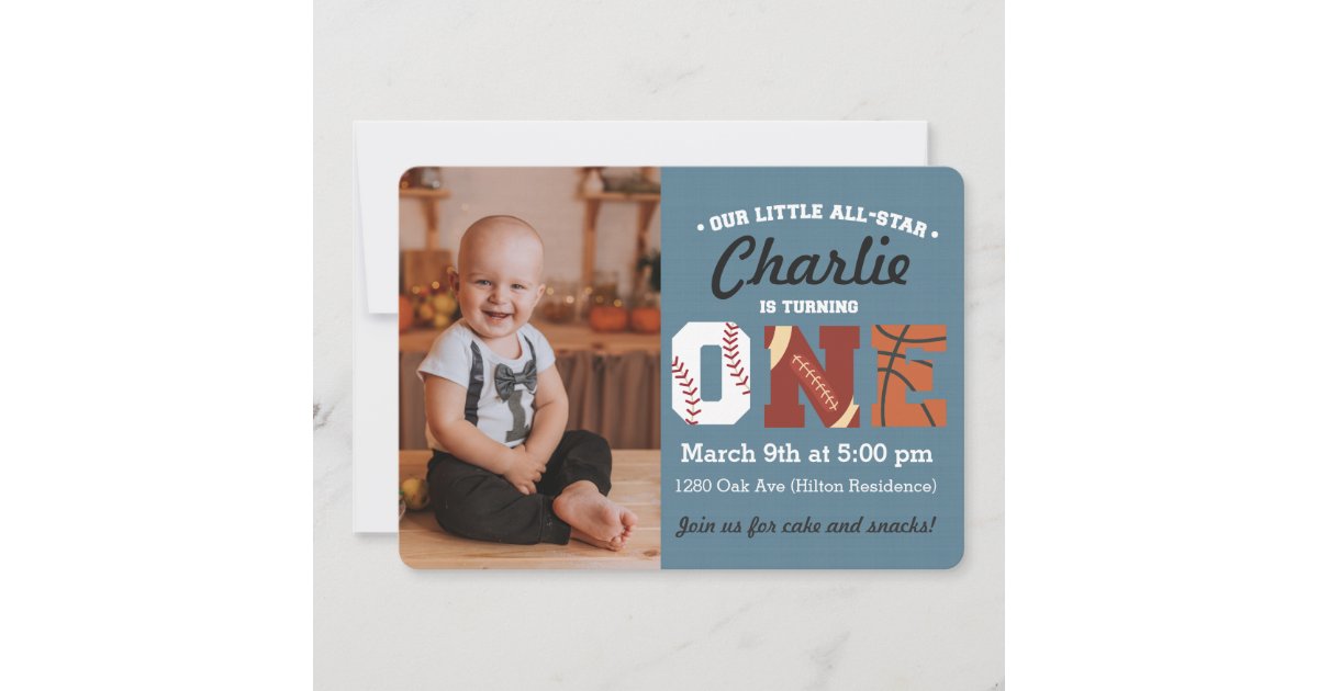 All-Star First Birthday Invitation | Zazzle