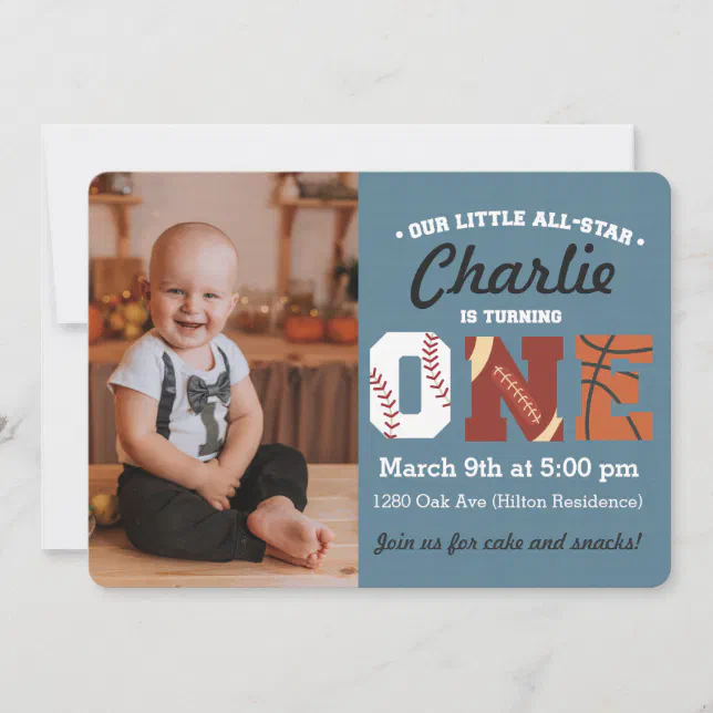 All-Star First Birthday Invitation | Zazzle