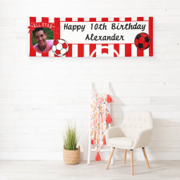All Star Occasion Soccer Banner - Red & White | Zazzle