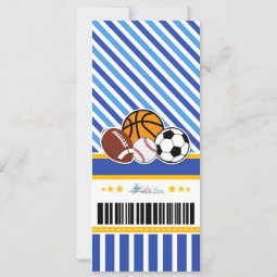 All Star Sport Ticket Pass Birthday Invitation | Zazzle