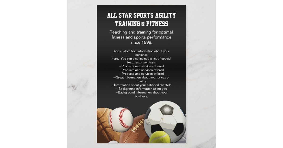 All Star Sports Balls w/ Brick Wall Flyer | Zazzle