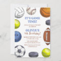 All-Star Sports Game Time Birthday Party Invitation | Zazzle