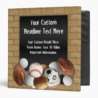 All-Star Sports Theme Binder | Zazzle