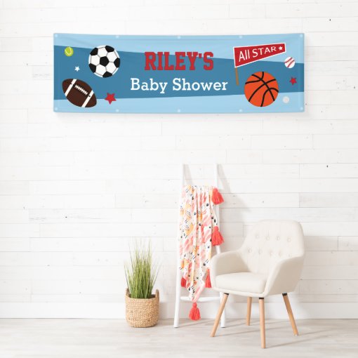 All Star Sports Themed Baby Shower Banner | Zazzle