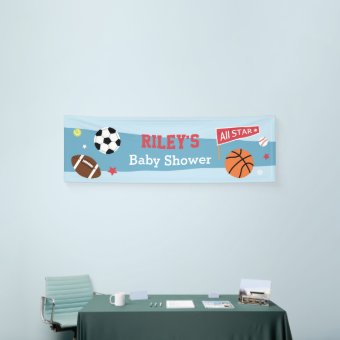 All Star Sports Themed Baby Shower Banner | Zazzle
