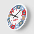 All Stars Sports theme Nursery Wall Clock | Zazzle