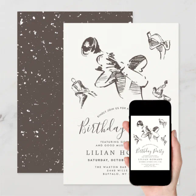 All That Jazz-Themed Birthday Party Mahogany Invitation | Zazzle