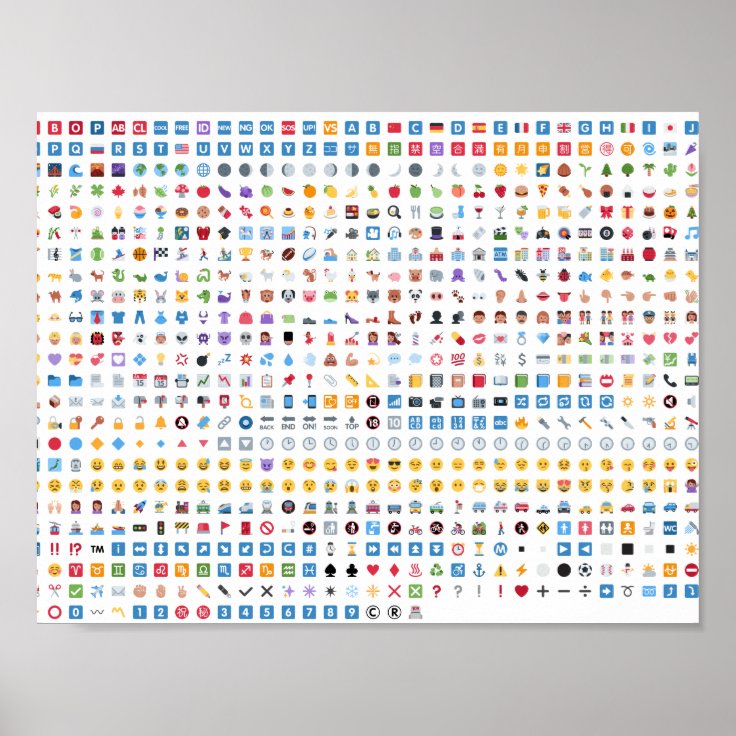 All the emojis from Twitter on this poster | Zazzle