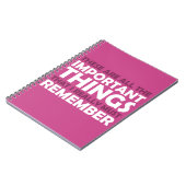 All the Important Things that I Must Remember Notebook | Zazzle