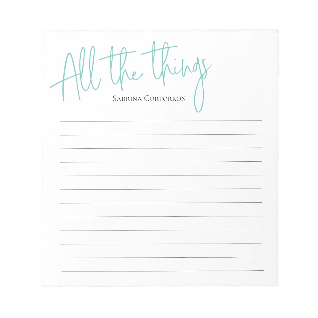 All the things script notepad | Zazzle