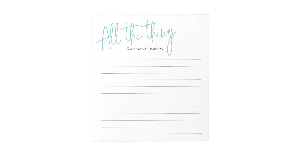 All the things script notepad | Zazzle