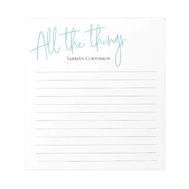 All the things script notepad | Zazzle