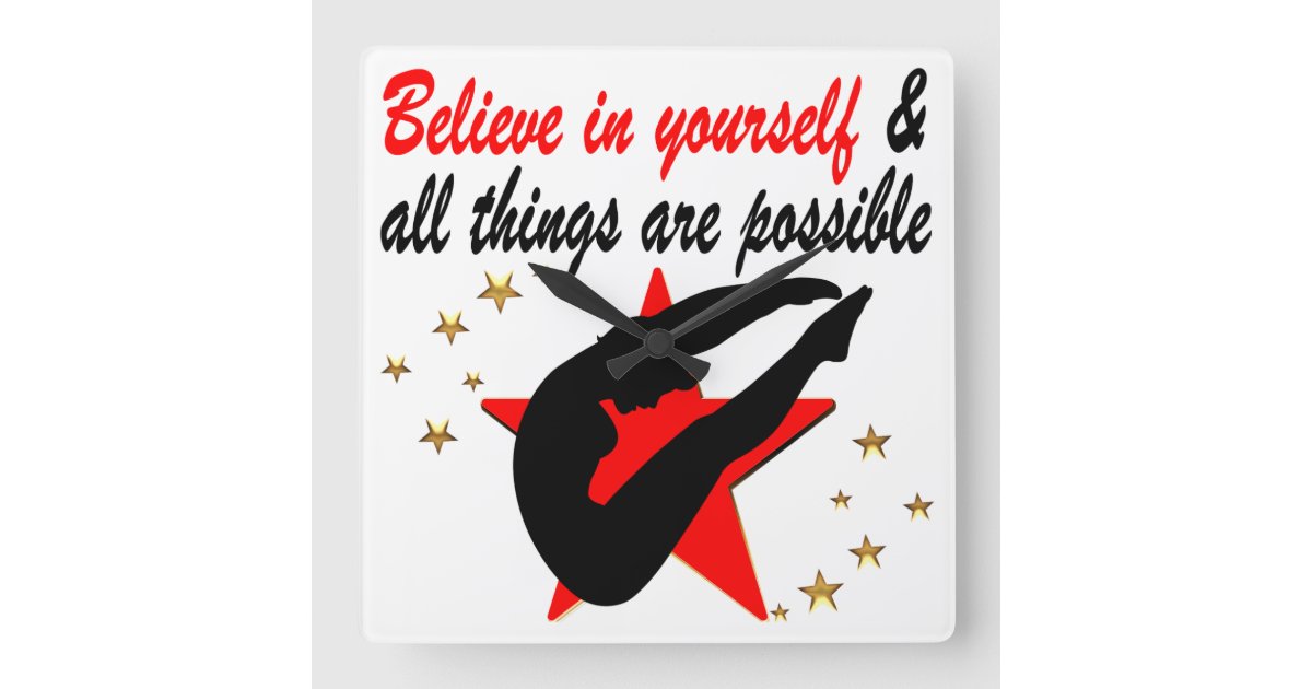 ALL THINGS ARE POSSIBLE FOR THIS DIVER DESIGN SQUARE WALL CLOCK | Zazzle