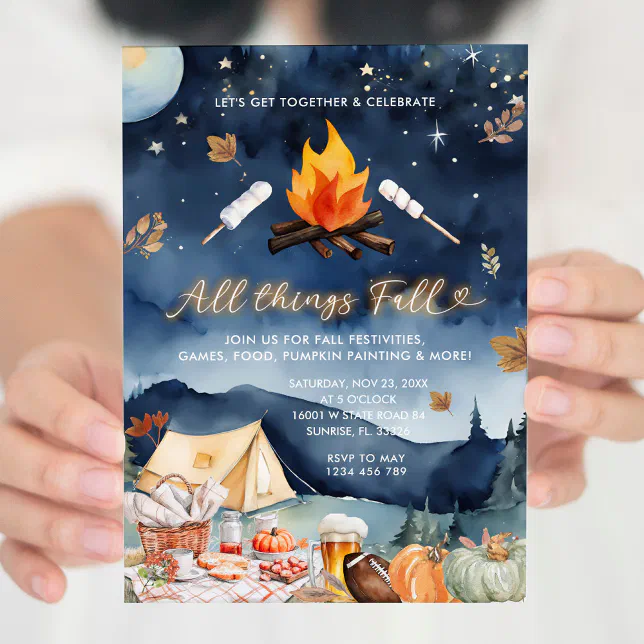 All Things Fall Celebration Neighborhood Fall Invitation | Zazzle