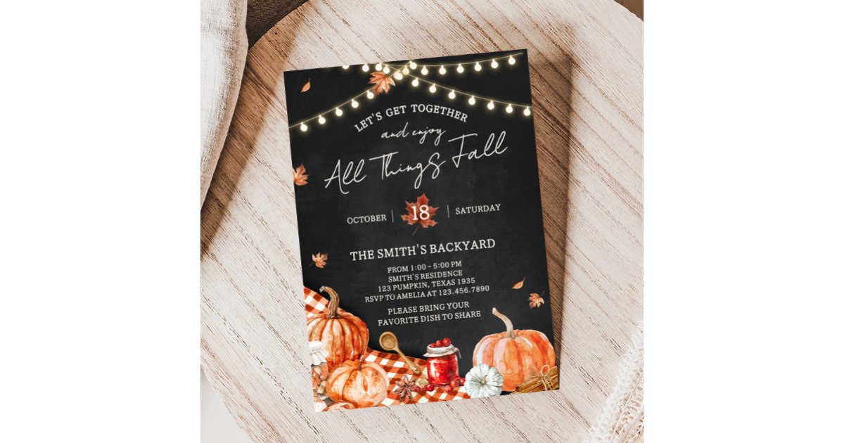 All Things Fall Party Invitation | Zazzle