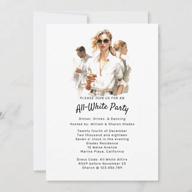 All- White Party Invitation | Zazzle