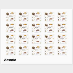 All You Need For a Thanksgiving Feast Square Sticker | Zazzle