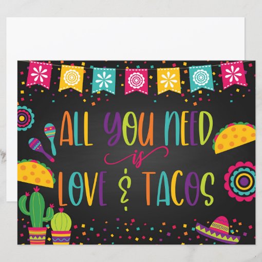 All You Need is Love and Tacos Sign - Black | Zazzle