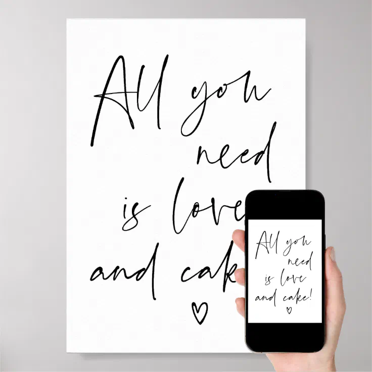 All You Need is Love & Cake Wedding Reception Sign | Zazzle