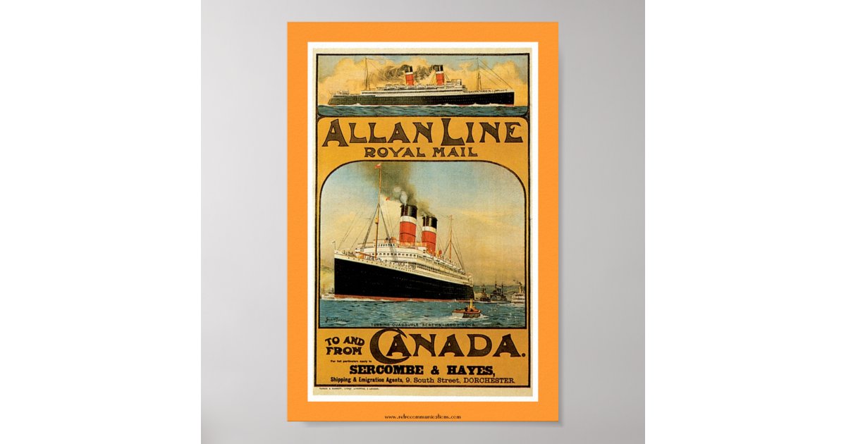 Allan Line Steamship Poster | Zazzle