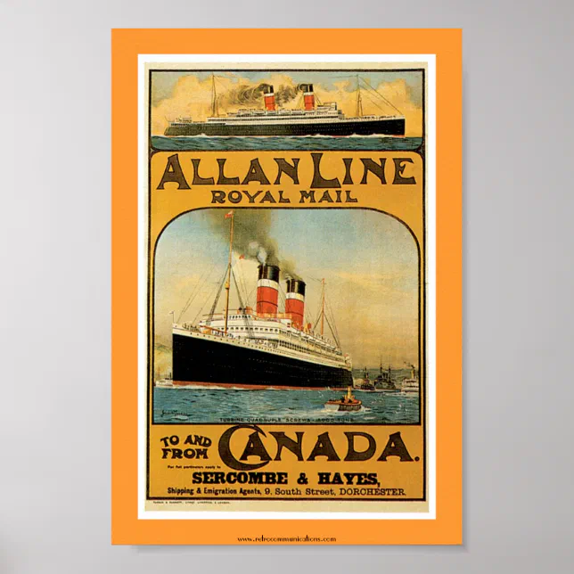 Allan Line Steamship Poster | Zazzle