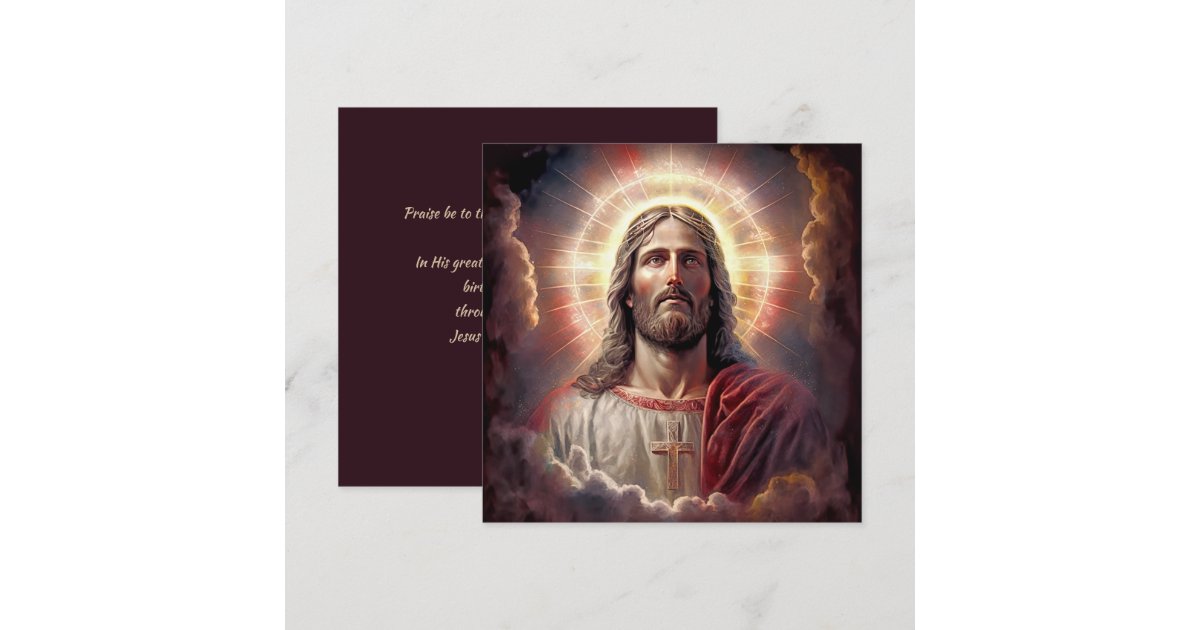 Alleluia! Hi is Risen! Jesus Christ Painting Holiday Card | Zazzle