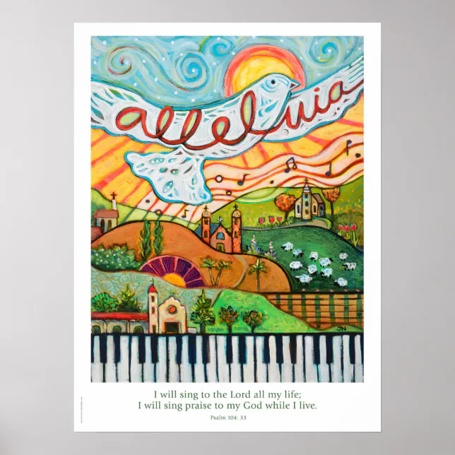 Alleluia Musical poster for classroom or choir | Zazzle