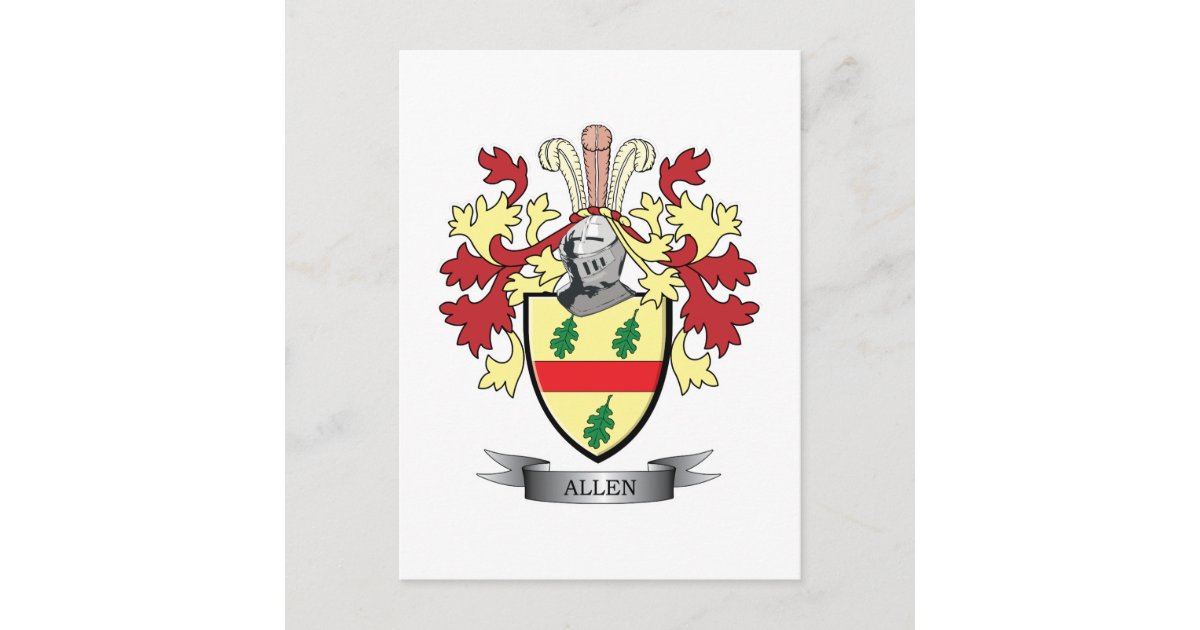 Allen Coat of Arms Postcard | Zazzle