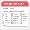 Allergy Alert Food Safety Allergen Warning Label | Zazzle