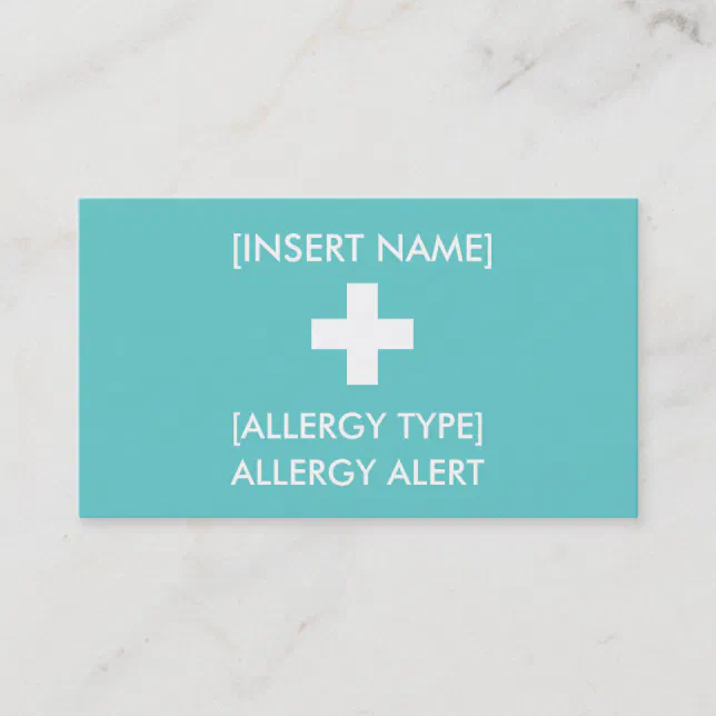 Allergy Alert ID/ICE Card | Zazzle