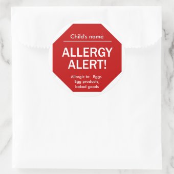 Allergy Alert stickers | Zazzle