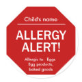 Allergy Alert stickers | Zazzle