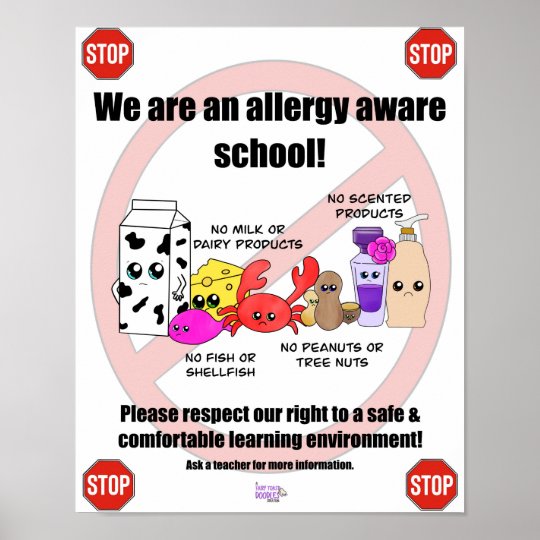 Allergy Aware School Poster | Zazzle.com