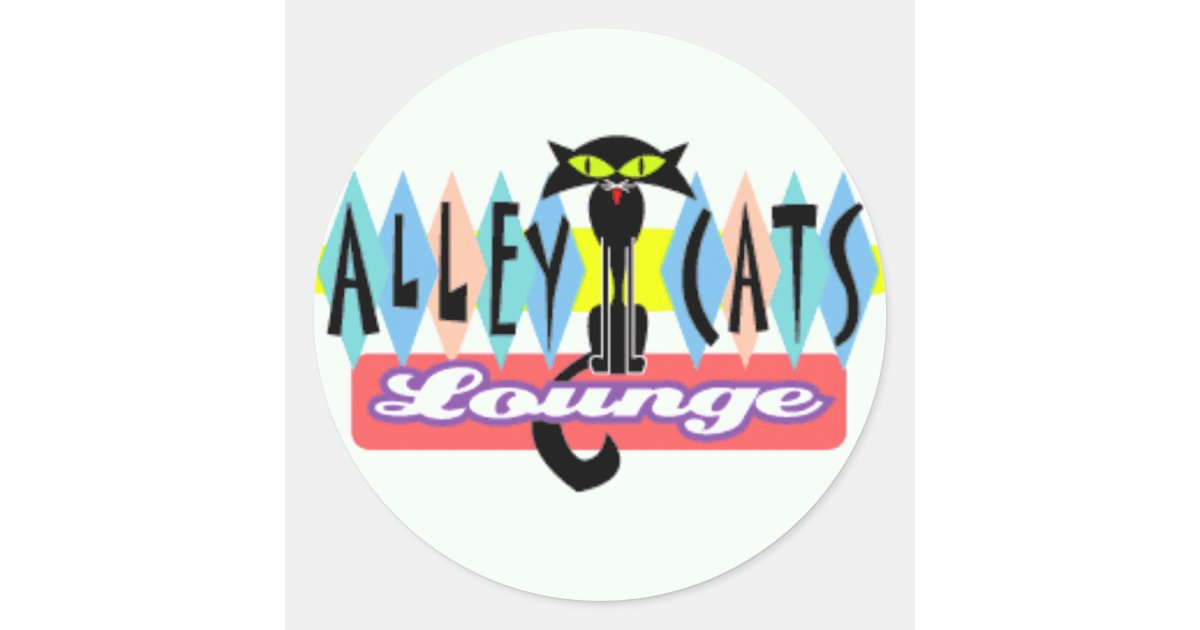 "Alley Cat Lounge" Classic Round Sticker | Zazzle
