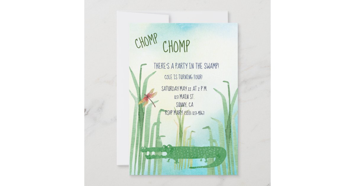 Alligator Birthday Invitation | Zazzle