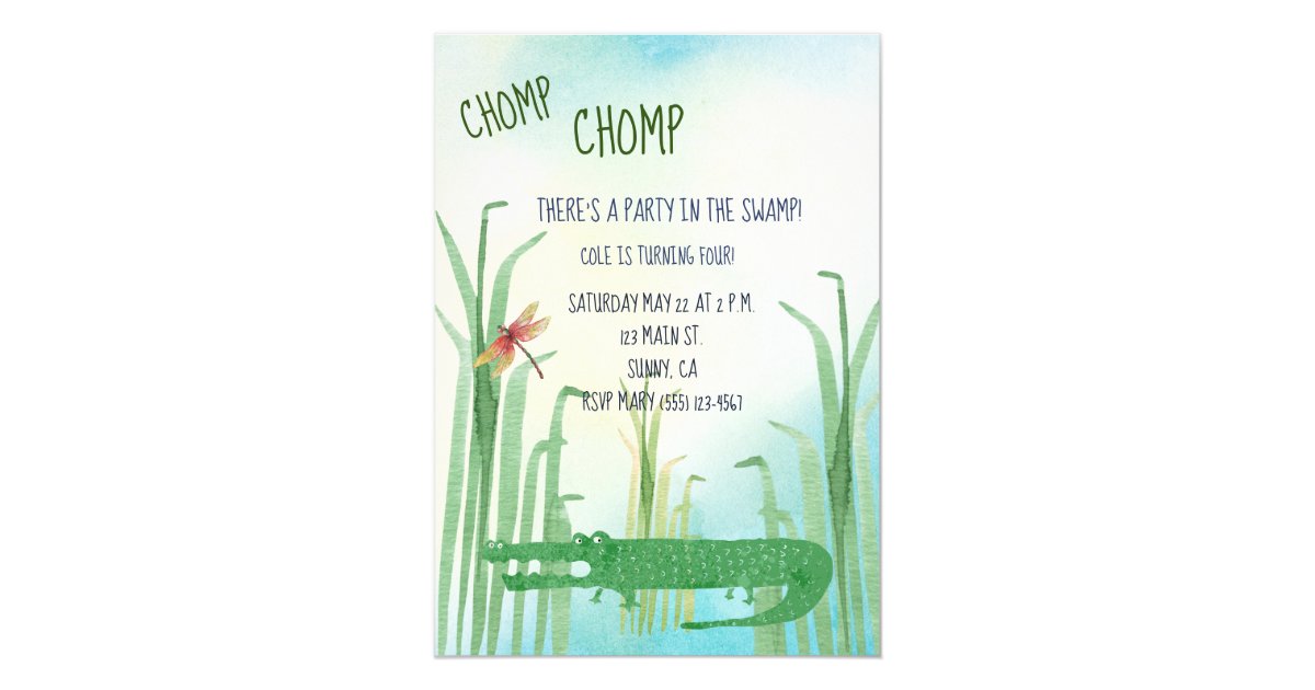 Alligator Birthday Invitation | Zazzle.com