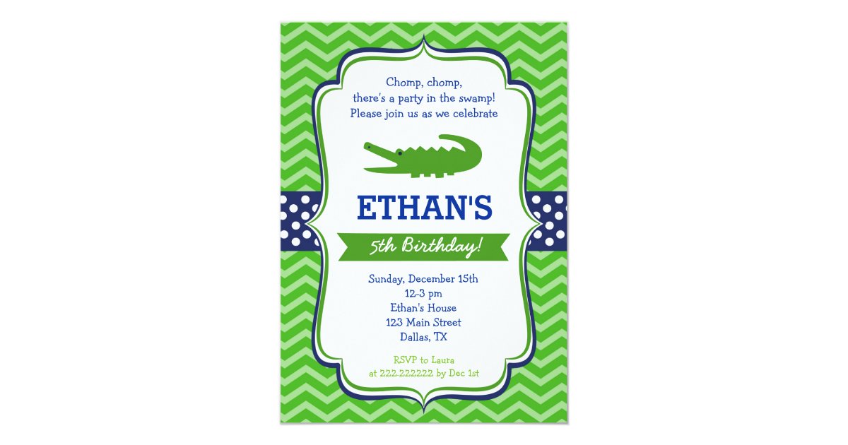 Alligator Birthday Invitations | Zazzle.com