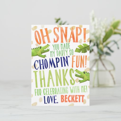 Alligator Birthday Thank You Note Cards | Zazzle
