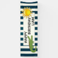 Alligator Blue and White Nautical Birthday Banner | Zazzle