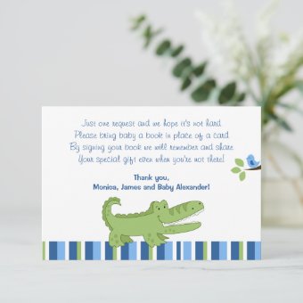 Alligator Blue/Green RSVP Enclosure Cards | Zazzle