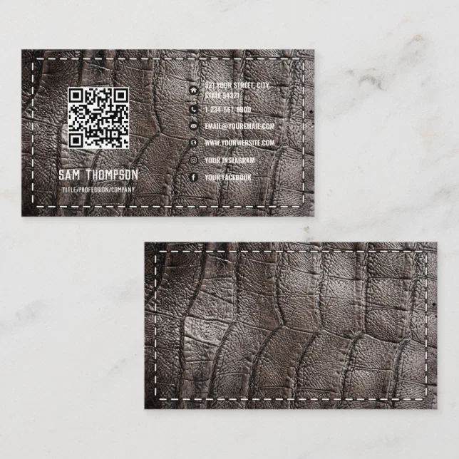 Alligator Business QR Code Social Media Icons Business Card | Zazzle