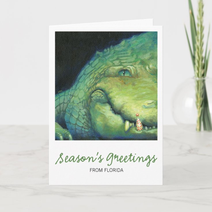 Alligator Christmas Card | Zazzle