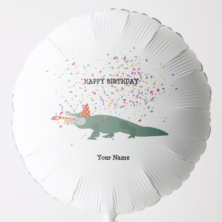Alligator Crocodile - Animals Having a Party Balloon | Zazzle