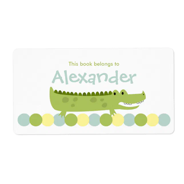 Alligator Crocodile Bookplate Label - Book Plate | Zazzle