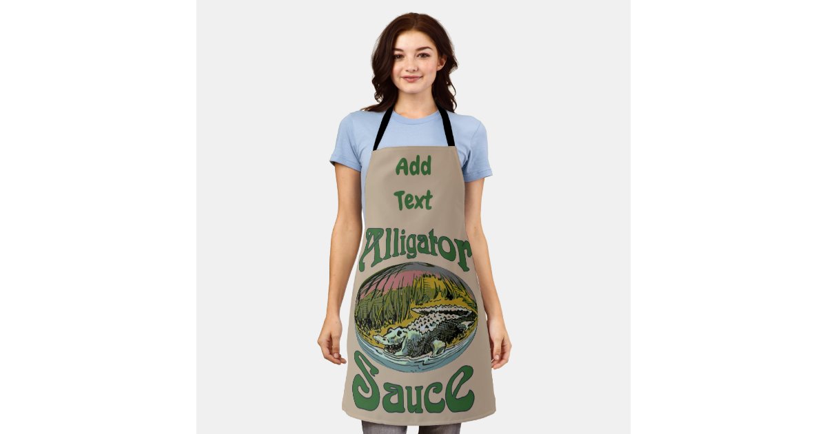 Alligator Design edit & add text, Apron | Zazzle