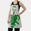 Alligator Design edit & add text, Apron | Zazzle