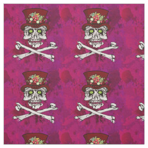 Goth Skull and Plaid Fabric | Zazzle
