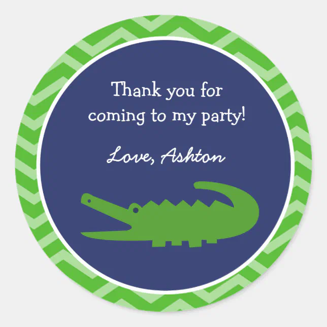 Alligator Favor Stickers | Zazzle