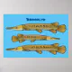 Alligator garfish cartoon illustration poster | Zazzle