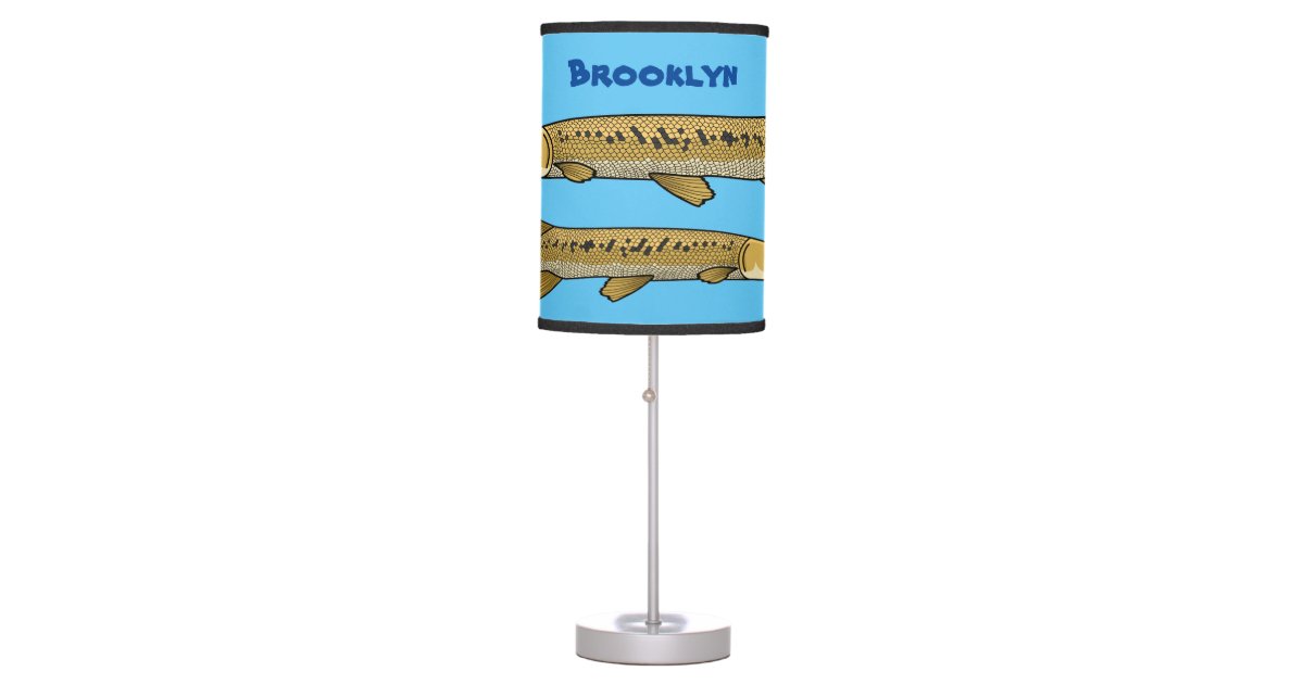 Alligator garfish cartoon illustration table lamp | Zazzle